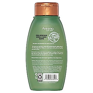 Aveeno, Fresh Greens Blend Sulfate-Free Shampoo with Rosemary, Peppermint & Cucumber to Thicken & Nourish, Clarifying & Volumizing Shampoo for Thin or Fine Hair, Paraben-Free, 12oz
