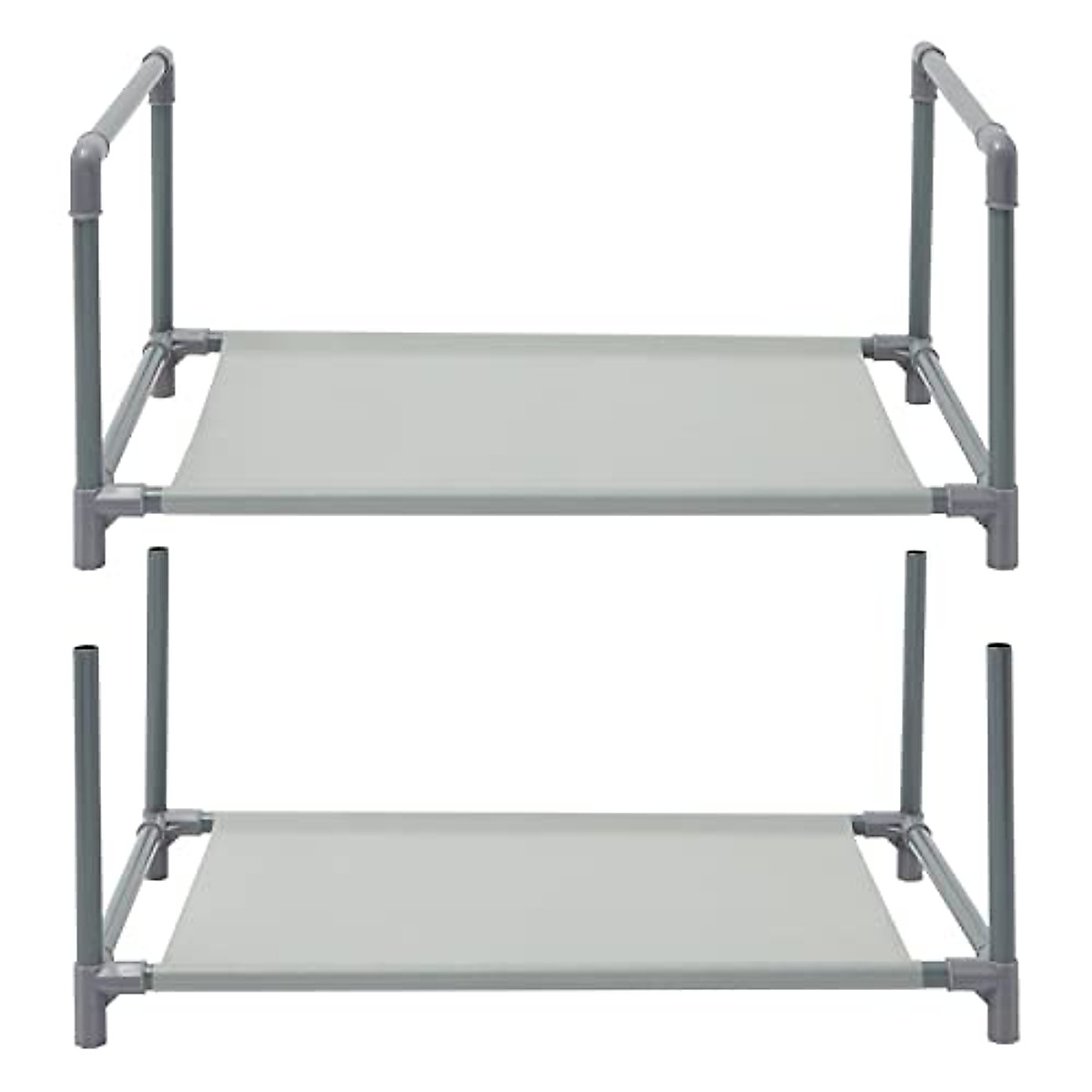 Juvale 2 Pack Gray 4-Tier Narrow Shoe Rack for Entryway, Metal Free Standing Shelf Organizer for Closet (17 x 11 x 30 In)