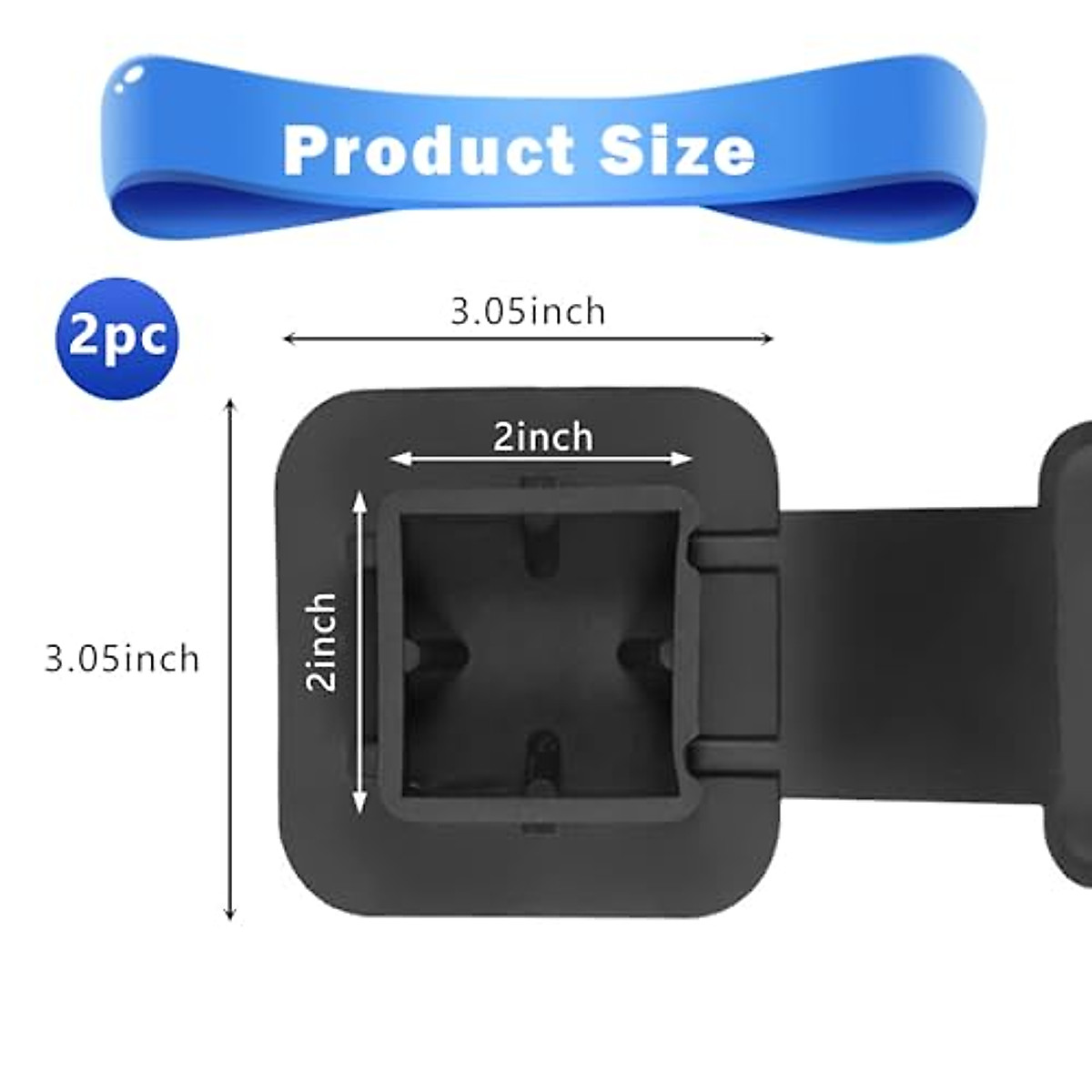 Crynod 2 PCS Car Towing Cover, 2" x 2" Receiver Hook Square Plug ABS Dustproof and Waterproof Protector with Hook, Tube Plug Insert Tow Cover, Universal Exterior Accessories for Most Cars (Black)