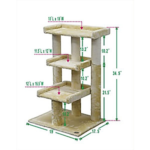 Go Pet Club F101 Cat Tree Condo Scratcher Post Pet Bed Furniture