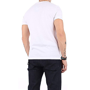 A｜X ARMANI EXCHANGE Men's Short Sleeve Milan New York Logo Crew Neck T-Shirt, White, L