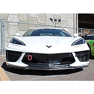 iJDMTOY Red Track Racing Style Front Bumper Tow Hook O-Ring Compatible with Chevrolet 2020-up Corvette C8, Made of Light Weight CNC Aluminum