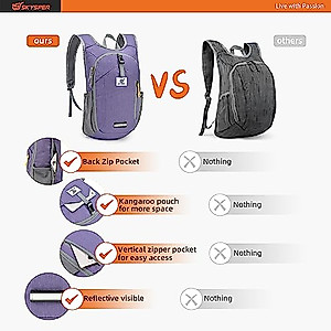 SKYSPER 10L Hiking Backpack Small Hiking Daypack Packable Lightweight Travel Day Pack for Women Men(Purple)