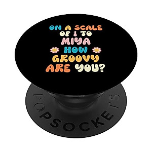 MIYA Cute Retro Girls Groovy MIYA Personalized Name PopSockets Standard PopGrip