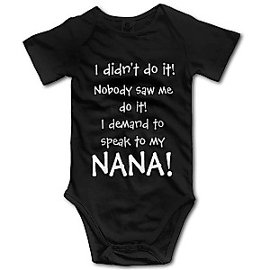 Migsrater Infant I Demand to Speak to My Nana Summer Baby Bodysuits Cotton Clothing 6mo-24mo