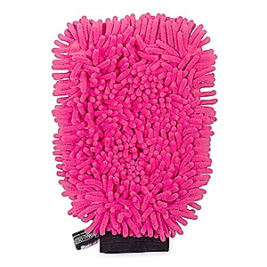 Muc-Off 2-in-1 Microfiber Wash Mitt - Wash Mitt for Car Washing and Bike Cleaning - Chenille Cleaning Mitt with Waffle Sponge for Bugs and Tar