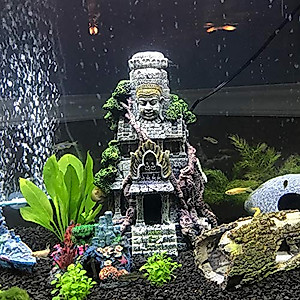 SLOCME Aquarium Angkor Wat Buddha Statue Temple Decorations - Fish Tank Zen Ornament Buddha Decor Bring Good Luck