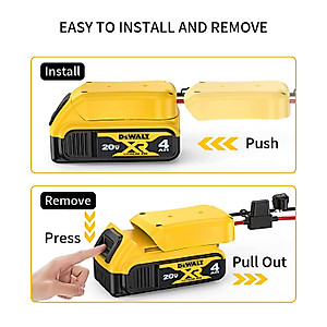 Power Wheel Adapter for Dewalt 20V Battery Series with Fuse, Switch & Wire Terminal, 3Pcs 30A Fuse, 12 AWG Wire Battery Converter Connector DIY for RC Toys, Robotics, Truck and Work Lights (1)
