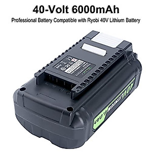 Biswaye 40V 6Ah Lithium Battery Replacement for Ryobi 40V Battery OP4040 OP40601 OP4026 OP40261 OP40401 OP40501 OP4015 OP40602 OP40404 OP40603 Compatible with Ryobi 40V Cordless Power Tools