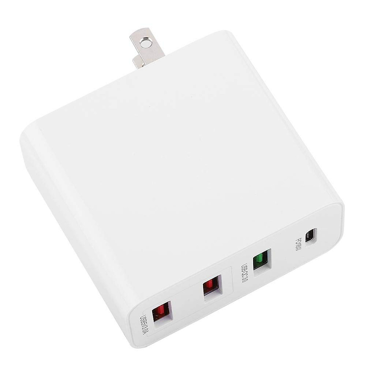 【𝐂𝐡𝐫𝐢𝐬𝐭𝐦𝐚𝐬 𝐆𝐢𝐟𝐭】 18W Charger, High Temperature Resistance 4 Port Charger, Durable PD Dual Chip Built-in Intelligent Chip for Traveling Outdoor Business(U.S. regulations)