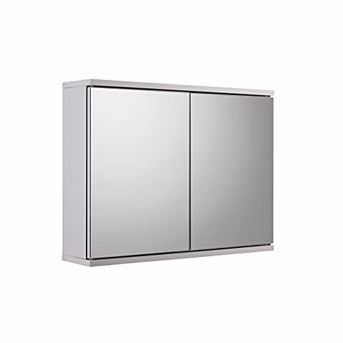 Croydex WC257022AZ Simplicity Double Door Mirrored Medicine Cabinet with Magnetic Push Catch Opening, White