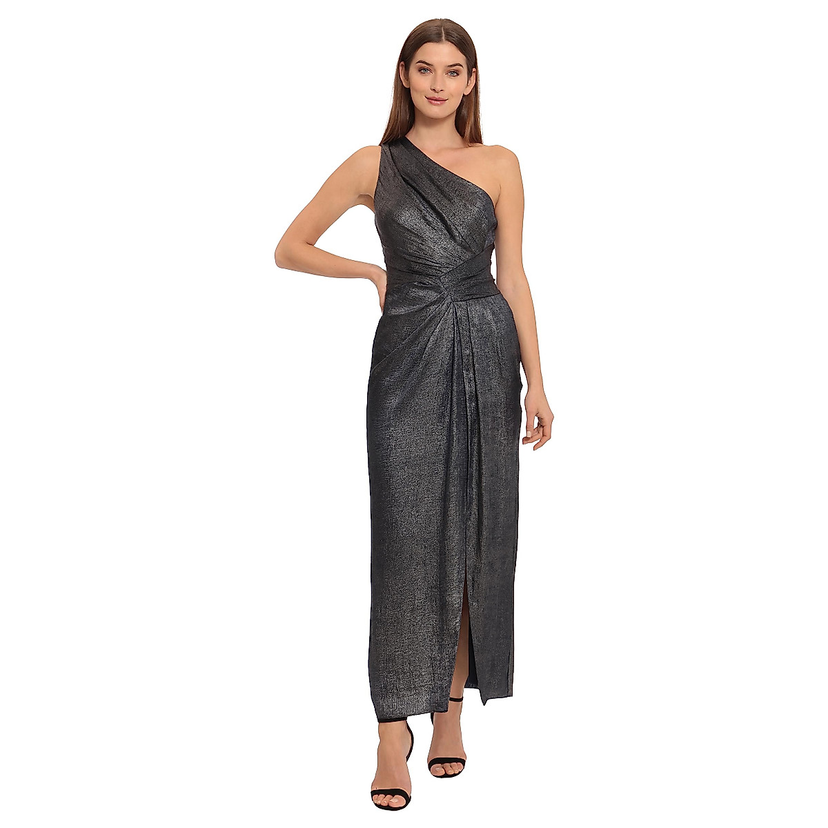 Maggy London Women's Holiday Sequin Dress Event Occasion Cocktail Party Guest of, Navy/Silver