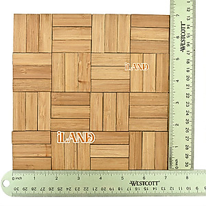 iLAND Varnished Dollhouse Flooring on 1:12 Scale, Dollhouse Floor Boards of Bamboo (Rectangular 48pcs)