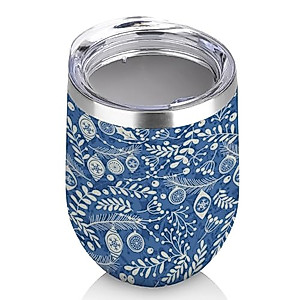 silichee 12 Oz Stainless Steel Coffee Travel Mug with Lid Christmas Pattern Greeting Cards Wrapping Papers Insulated Tumblers Vacuum Coffee Mugs for Hot and Cold Wine,Drinks,Coffee
