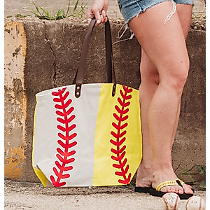 Cocomo Soul Baseball Softball Canvas Tote Bag Handbag Large Oversize Sports 20 x 17 Inches