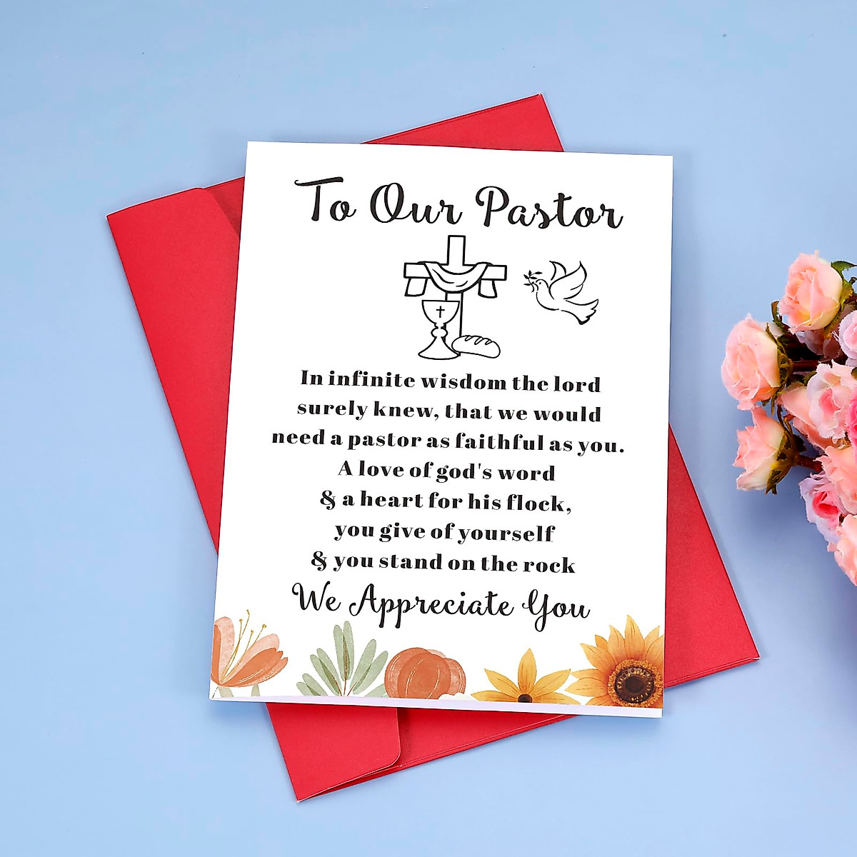 GGOJAGST Pastor Appreciation Cards Pastor Appreciation Gifts Religious Pastor Gifts for Men Women Pastor Birthday Card Pastor Wife Appreciation Gifts Thank You Gift for Pastor Anniversary Card