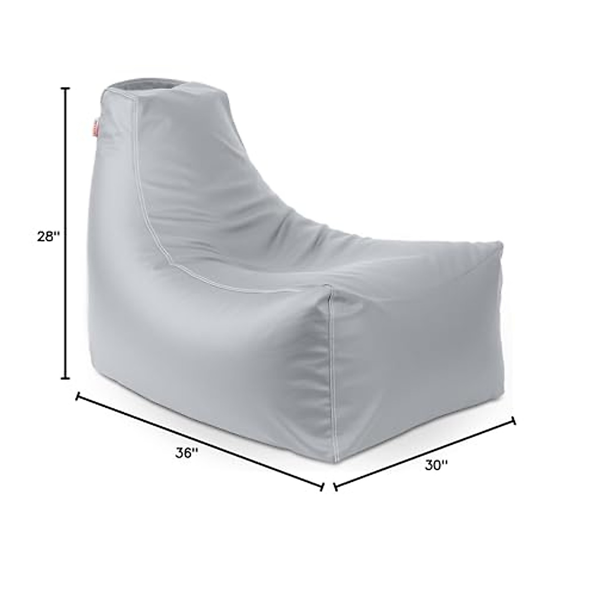 Jaxx Juniper Premium Vinyl Classroom Bean Bag Chair, Submarine Grey