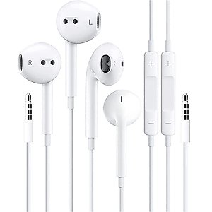 2 Pack Wired Apple Earbuds/Headphones/Earphones [ MFi Certified] with Mic, Volume Control Compatible with iPhone,iPad,iPod,Computer,MP3/4,Android Most 3.5mm Audio Devices