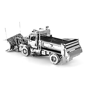 Fascinations Metal Earth Freightliner Snow Plow 3D Metal Model Kit Bundle with Tweezers