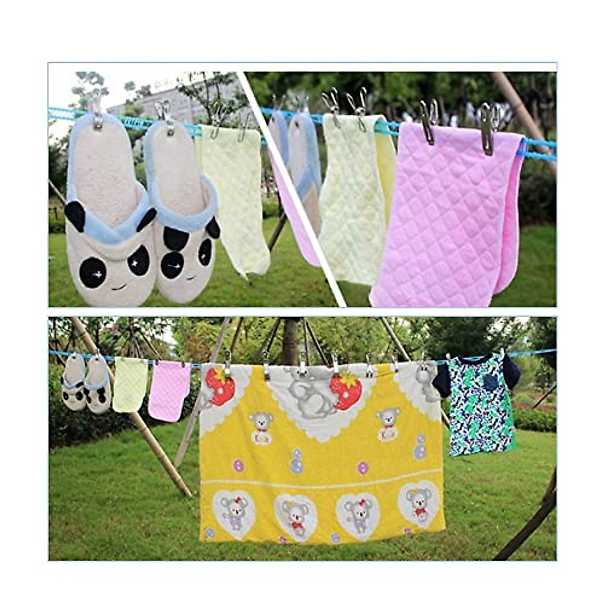 LINNNZI Greenhouse Clips, 4.3 inch Garden Clips, Stainless Steel Plant Clips Clamps with Strong Grip for Garden Hoops Film Row Cover Netting Towel Clothesline