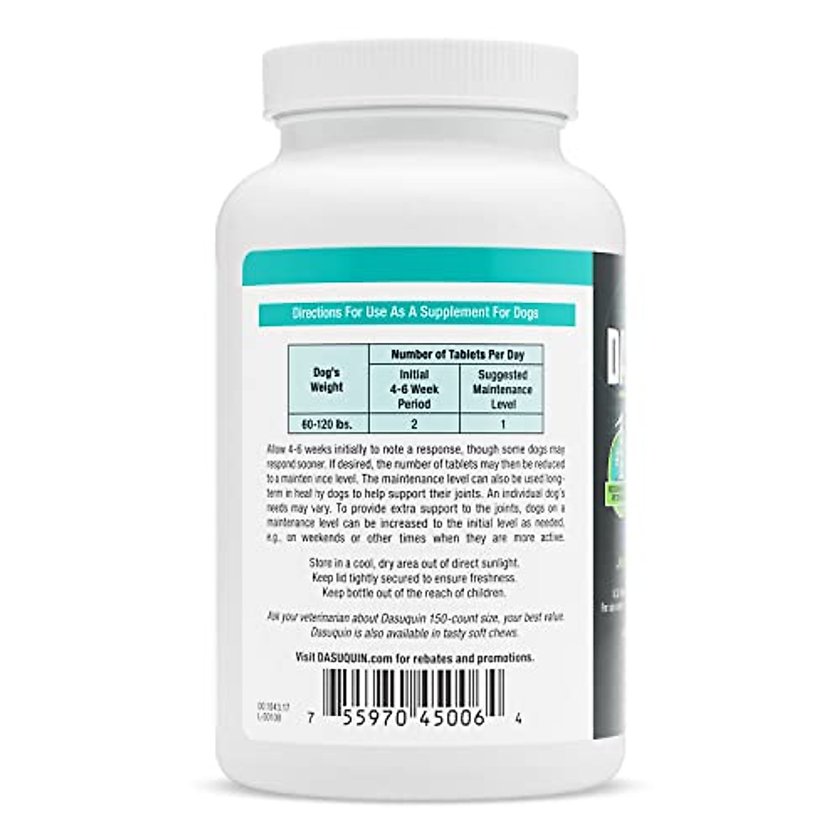 Nutramax Dasuquin Joint Health Supplement for Large Dogs - With Glucosamine, Chondroitin, ASU, Boswellia Serrata Extract, and Green Tea Extract, 84 Chewable Tablets