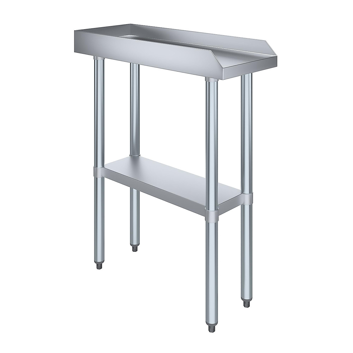 AmGood Commercial Work Table with Backsplash and Sidesplashes | Height: 35" | Stainless Steel Prep Table for Kitchen, Restaurant, Garage, Laundry | NSF (12" Long x 30" Deep)