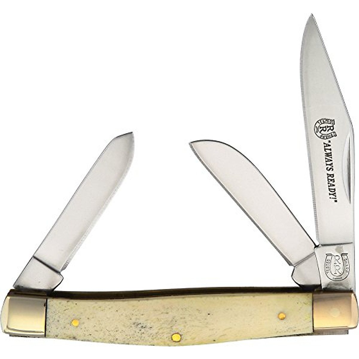 Rough Ryder Stockman White Smooth Bone