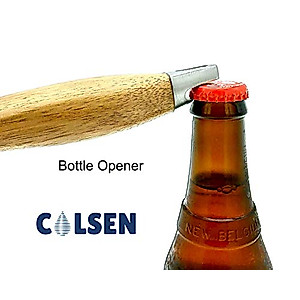 COLSEN Heavy Duty 3-Piece BBQ Grilling Tool Set, Stainless Steel Tongs, Spatula, & Fork, Kitchen Utensils Set, Camping Accessories, Brown