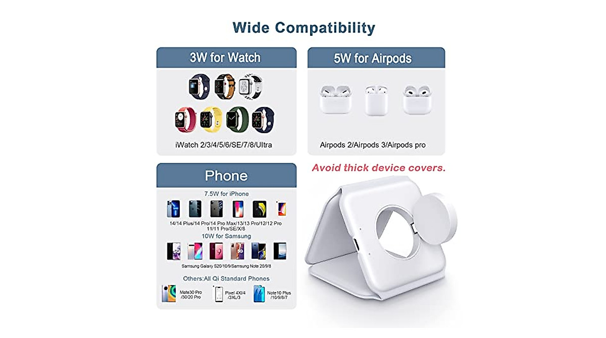 Ankilo 3-in-1 Wireless Charger – Fast, Foldable & Compatible with ...