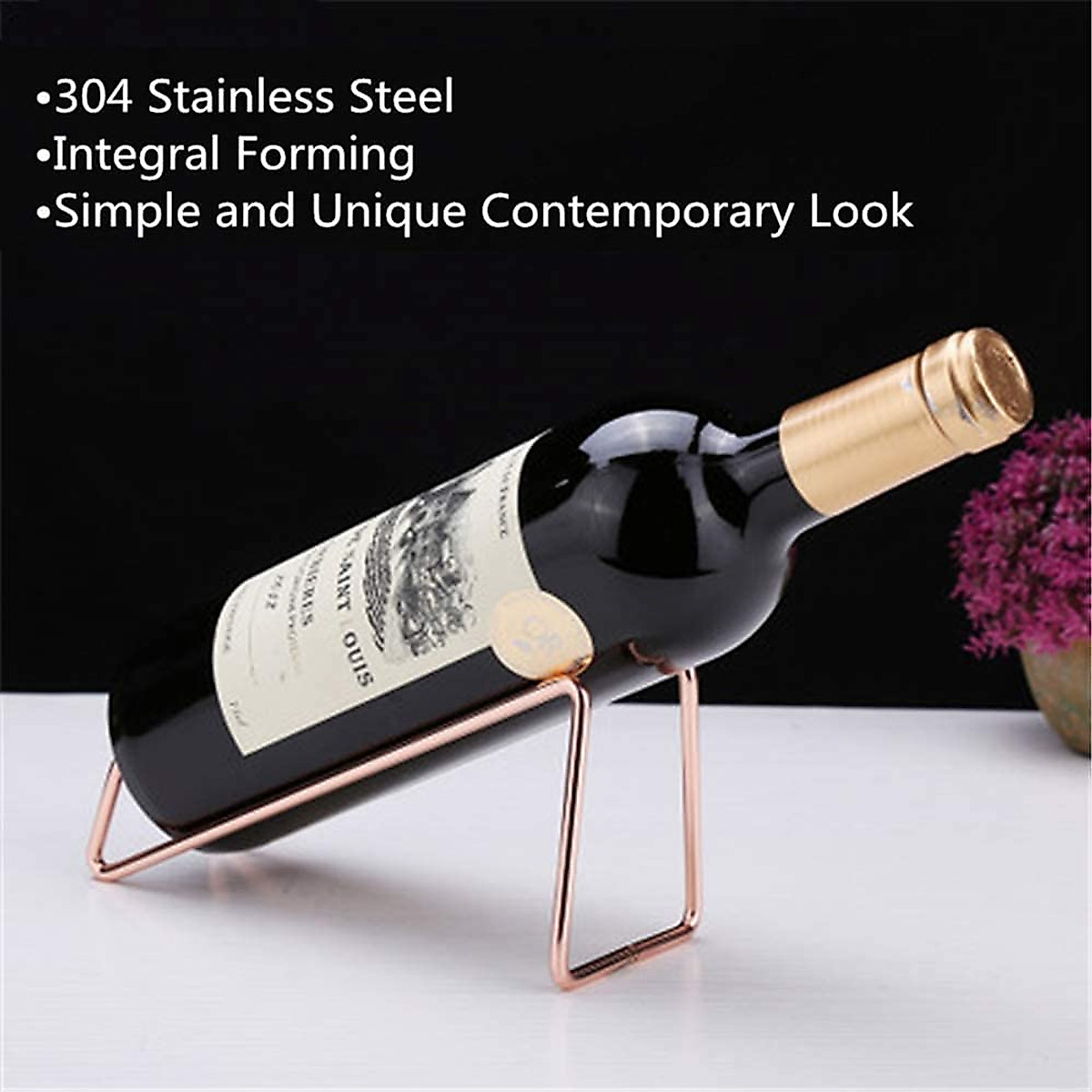 SuproBarware Wine Rack - Stainless Steel Single Wine Bottle Holder Rack, Stylish Wine Bottle Organizer Great for Wine Lovers (cp 6)