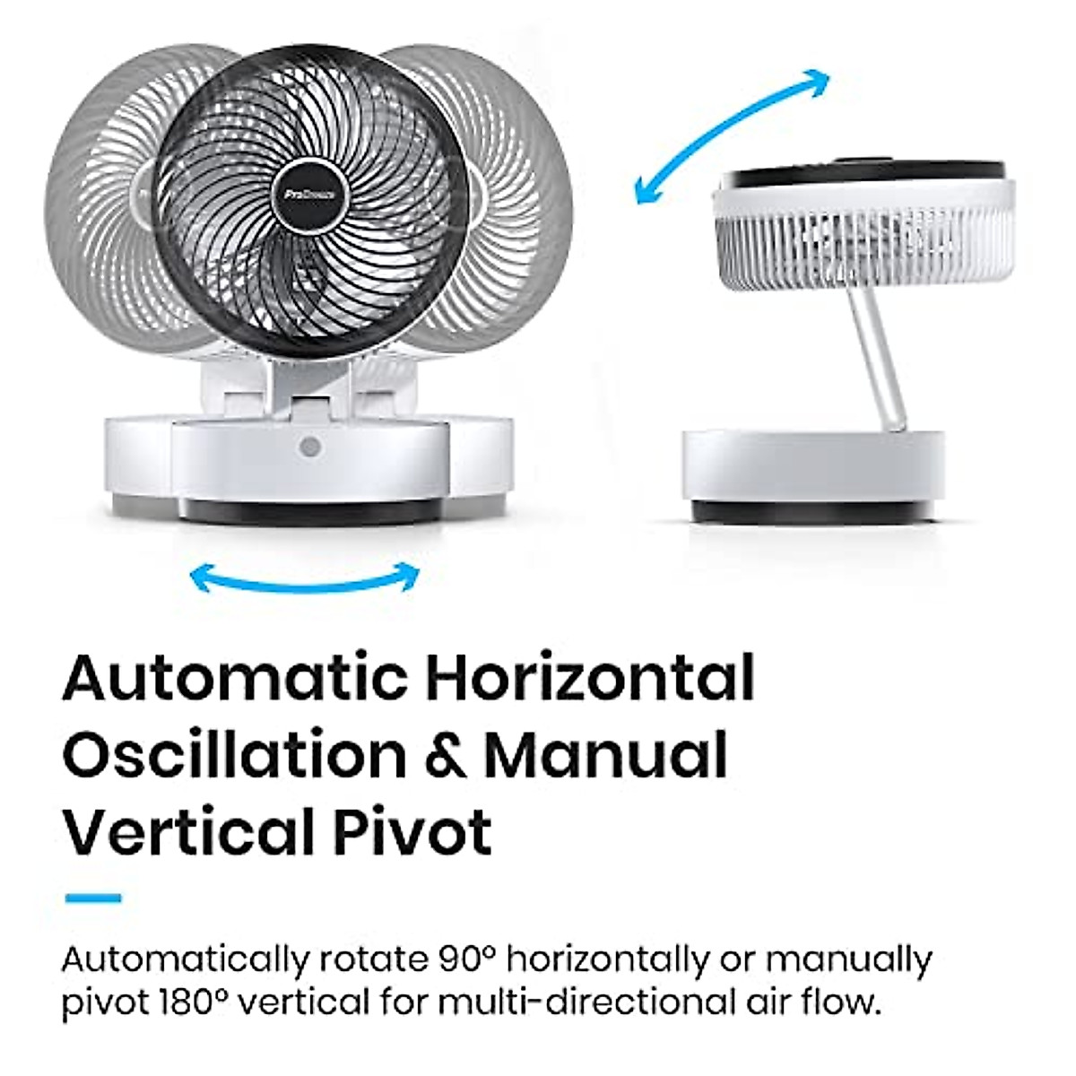 Pro Breeze Personal Table Fan with Remote Control, 8” Desk Fan, Powerful Turbo Whisper Quiet Fan Motor, 24 Speeds, 4 Modes & 12 Hour Timer, Table Fan for Bedroom, Tabletop Fan Air Circulator