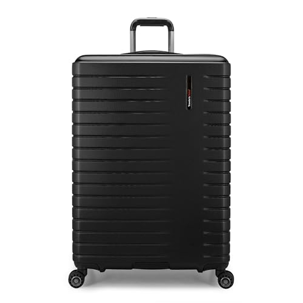 Traveler's Choice Archer Polycarbonate Hardside Spinner Luggage Set, Tie Down Straps, Black, Checked 29-Inch