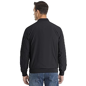 TACVASEN Men Black Jacket Casual Mens Jackets Casual Stylish Lightweight Mens Windbreaker Jackets Lightweight Track Jacket Men's Jacket