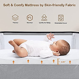 Sailnovo Baby Bassinets Bedside Sleeper for Baby, Bedside Crib Portable Bassinet with Mattress and Storage Basket, Cosleeper Bassinet Attach to Bed with Adjustable Height for Newborn/Baby/Boy/Girl