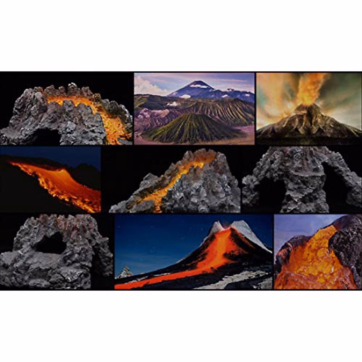 S-Lifeeling Tank Decoration Volcano Landscape View Tank Ornament Volcanic Stone Fish Tank Aquarium Decorations