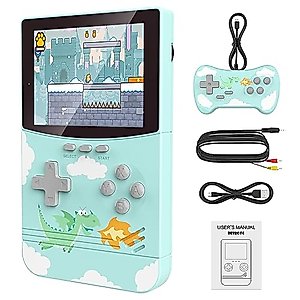 Handheld Game Console, Retro Video Game with 500 Classic FC Games,3 Inch Screen & 1000mAh Rechargeable Battery Portable Mini Game Console Support TV Connection & 2 Players for Kids Adults (Blue)