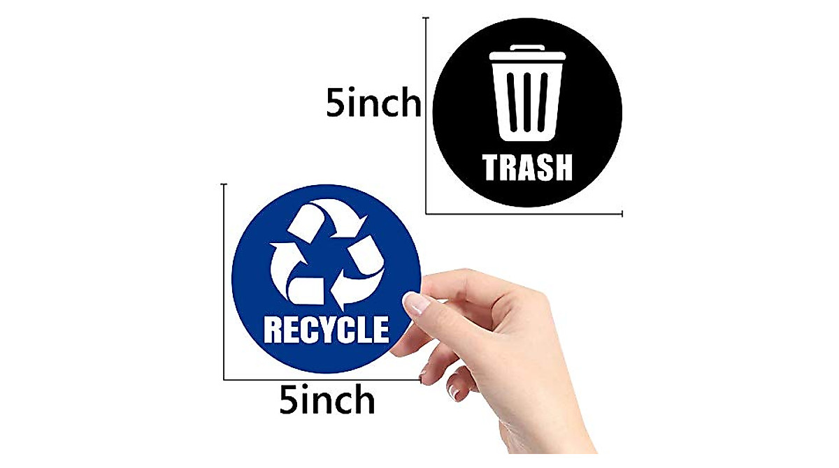 Linkidea 6 Pack Recycle Sticker for Trash Can, 5" Recycle Trash Bin ...