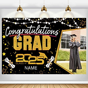 Custom Graduation Party Decorations 2023 - Personalization Large Congrats Grad Banner -Graduation Backdrop Banner Blue(Blue)