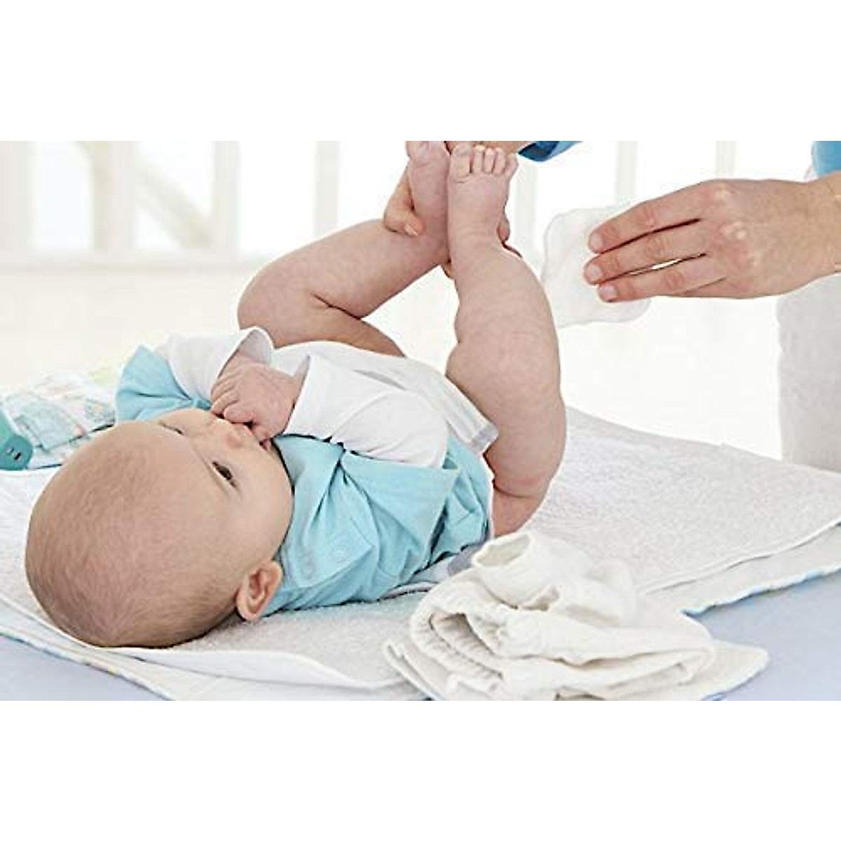 Baby Organic Large Dry Pads 100% Cotton Squares for Baby Care Diapering (120 Count)