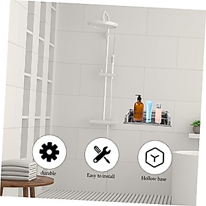 HOMSFOU 1 Set Single Shelf Stainless Steel Wall Storage Rack Pallet Wall Shelves Bathroom Wall Metal Floating Shelves Wall Hanging Shelves Wall Mount Shelves Household Roll Holder