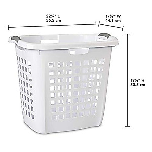 Sterilite Ultra Laundry Hamper, Egronomic Handles to Easily Transport Clothes to and from the Laundry Room, White, 8-Pack