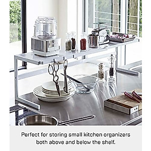 Yamazaki Home Tower Expandable Support Rack - Kitchen Storage Shelf Organizer - Large - Steel