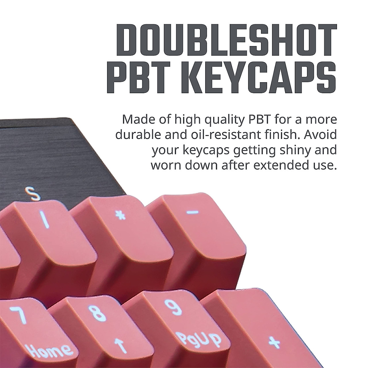 Cooler Master PBT Doubleshot Backlit Keycap Upgrade Set Sakura Pink for Mechanical Keyboards, Compatible with Standard US 104 Layout Keyboards (KC-NPDMF1-US)