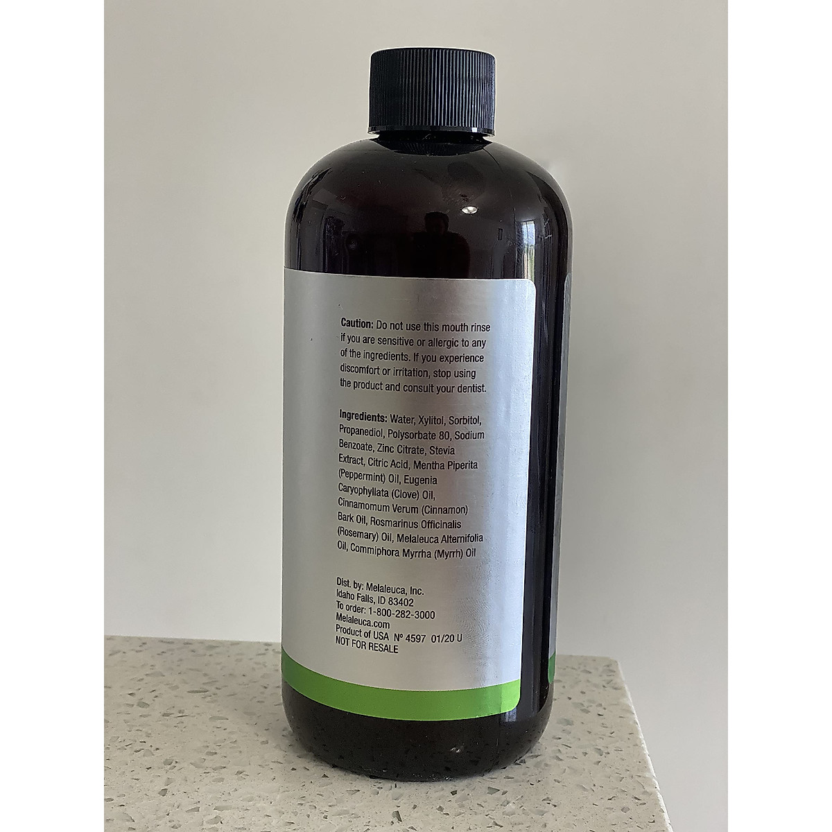 Melaleuca Breath-Away Mouth Rinse - Peppermint, Cinnamon, Clove, Rosemary and T36-C5 Oil - 16oz