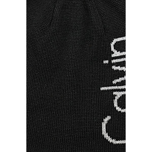 Calvin Klein Men's Reversible Beanie, Black and Grey Logo, One Size