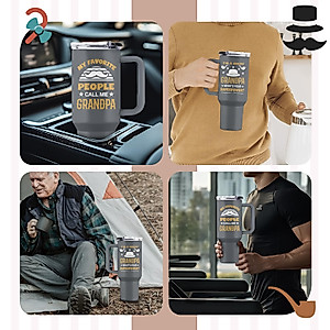 Uibunoo Gifts for Grandpa, 40 Oz My Favorite People Call Me Grandfather Tumbler with Handle & Straw, Pop Pop Mug for Birthday, Presents for Grandpa, Gifts for Grandfather