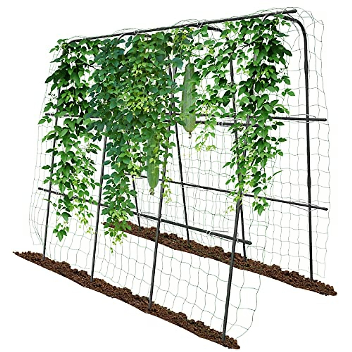 Garden Cucumber Trellis for Climbing Plants Outdoor, 57.9in Metal Plant Support Trellis for Climbing Vine Vegetable/Fruit/Flower Outdoor Yard Lawn Garden A Frame Trellis