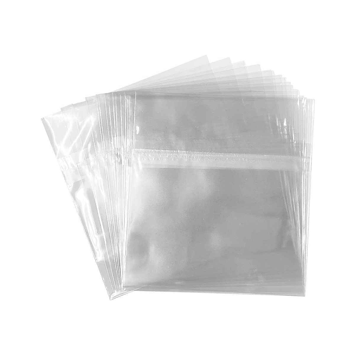 Progo CD Jewel Case Sleeves, 6 1/8 x 5 1/8 Inches Crystal Clear Self-Seal Resealable OPP Cellophane Poly Bags, 100 pieces. Food Grade, Fits One 10.4mm Standard CD Jewel Cases and more.
