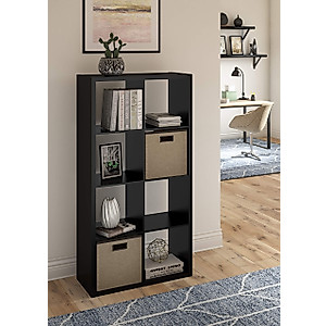 ClosetMaid 4587 Decorative Open Back 8-Cube Storage Organizer, Black, 4587