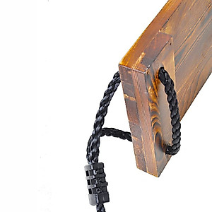 QBREZA Wooden Swing Seat Outdoor Swings Tree Swing for Kids Adult Children Indoor Hanging Wood Swing